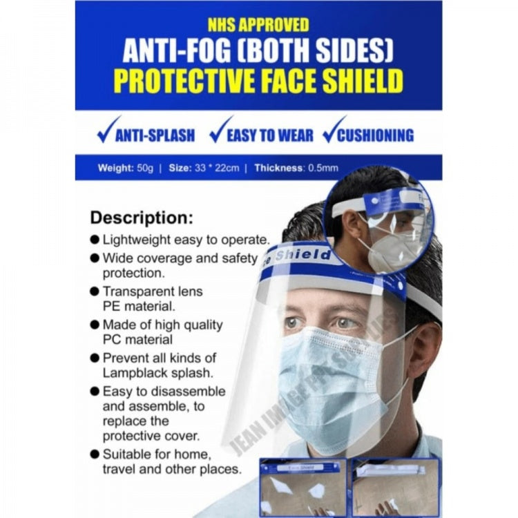 Protective Face Shield (Anti Fog - Both Sides) – UHS (Europe) Ltd
